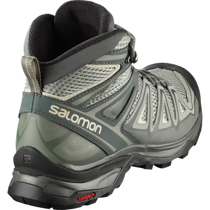 Salomon Patike za Planinarenje Ženske X Ultra Mid 3 Aero W Siva/Zeleno/Crna RS413OC