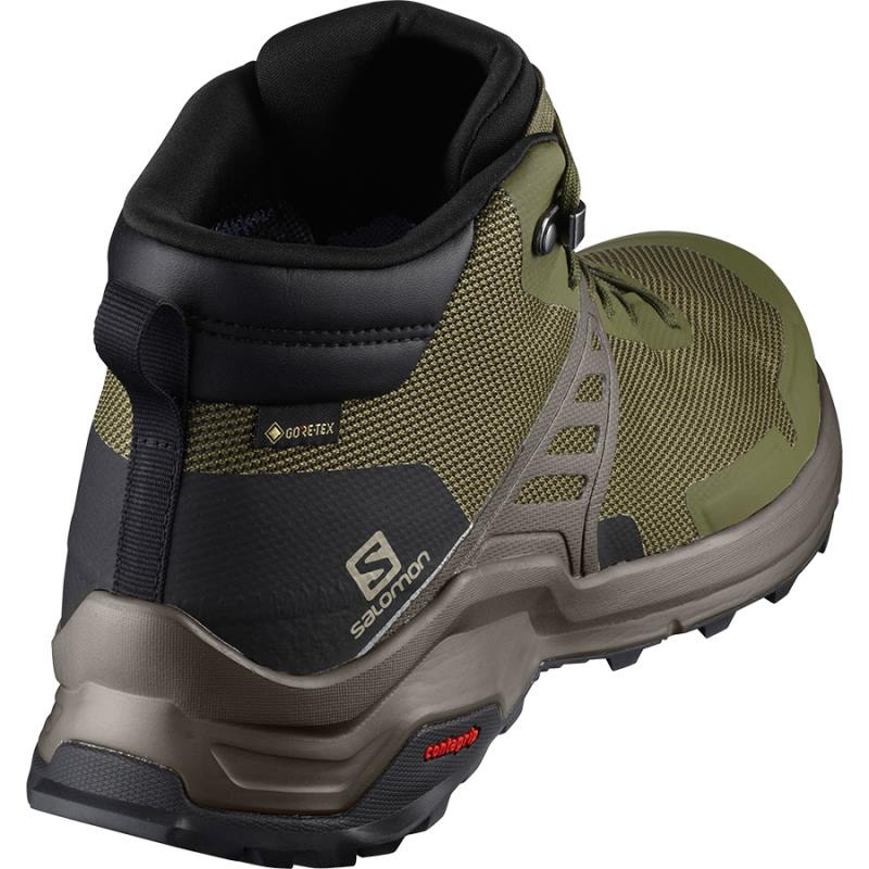 Salomon Patike Za Planinarenje Muške X Raise Mid Gtx Maslina Crna RS921ZW