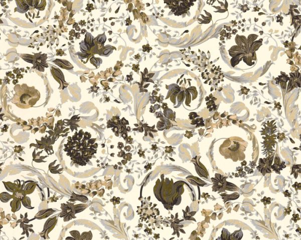 VERSACE HOME WALLPAPER «BAROQUE, BEIGE, BLACK, CREAM, GOLD» 387066