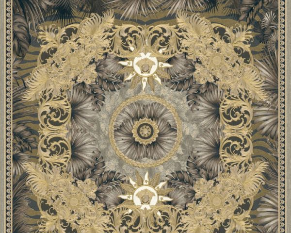 VERSACE HOME WALLPAPER «BAROQUE, BLACK, GOLD, METALLIC» 387035