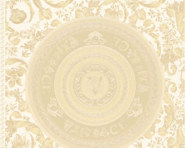 VERSACE HOME WALLPAPER «BAROQUE, CREAM, GOLD, METALLIC» 387053