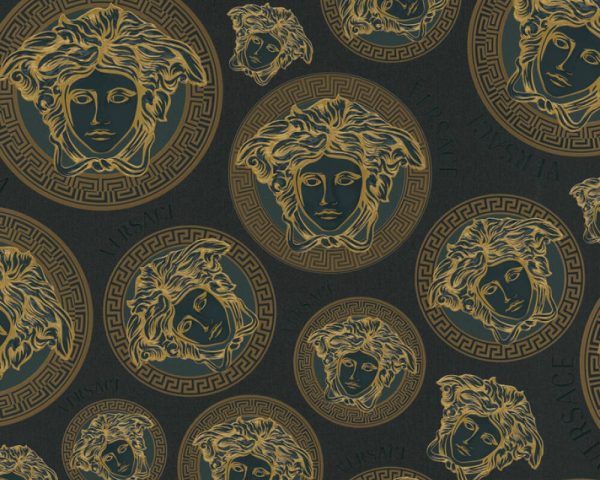 VERSACE HOME WALLPAPER «GRAPHICS, BLACK, GOLD, METALLIC» 386117