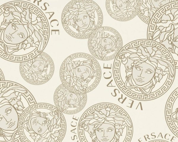 VERSACE HOME WALLPAPER «GRAPHICS, GOLD, GREY, METALLIC» 386103