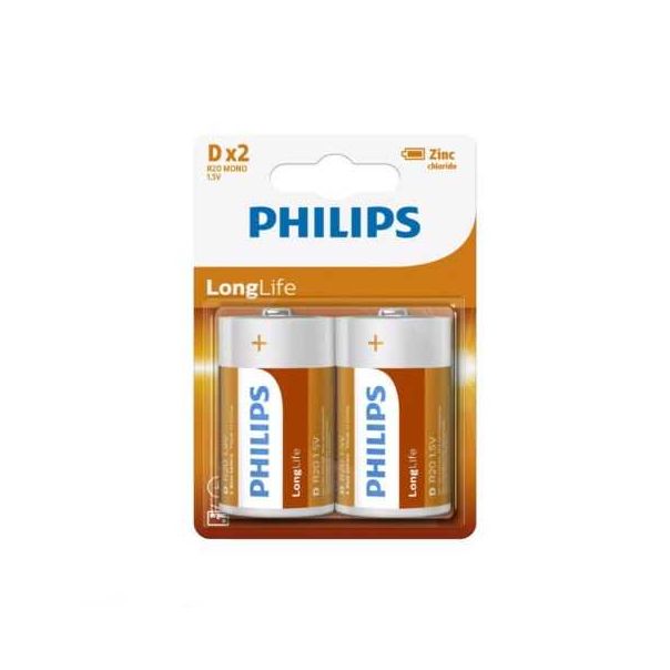 PHILIPS Baterija, R20/D 1.5V, 2 kom