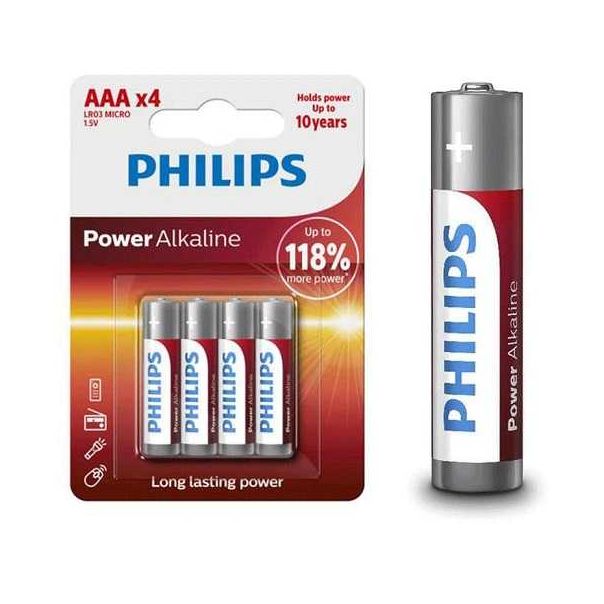 PHILIPS Baterija, AAA LR03, 4 kom.