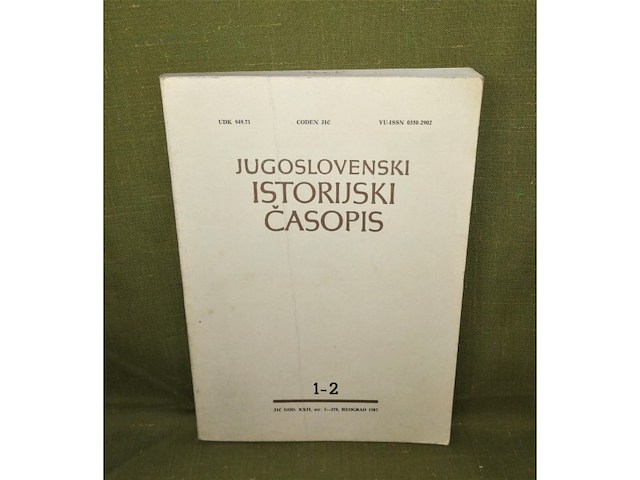 JUGOSLOVENSKI ISTORIJSKI ČASOPIS 1-2 1987.