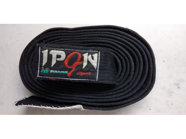 Pojas za borilacki sport Ipon crni 350 cm.sirina 4 cm.,