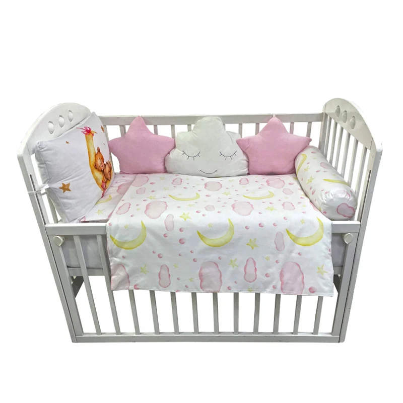 Textil bebi posteljina za krevetac Sanjalica, Roze