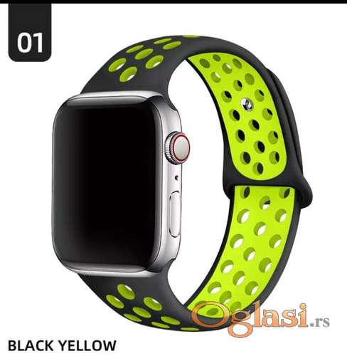 Zelena silikonska narukvica sa rupicama Apple watch 38/45