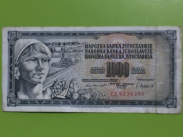 1000 DINARA 1981