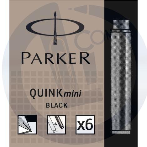 Patrone za naliv pero mini QUINK crna 1/6 Parker