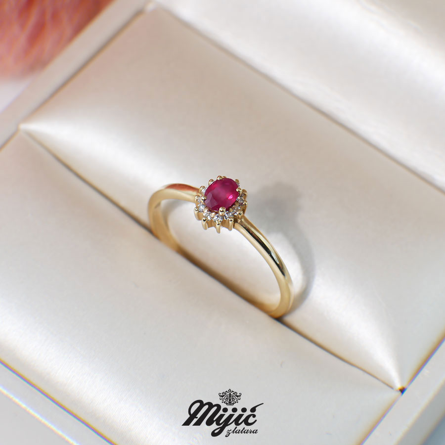 Dijamantski prsten sa rubinom Rose