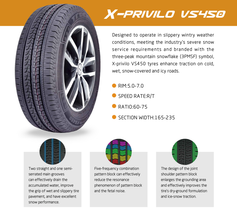 G205/70R15C 106/104R X-Privilo VS450 TRACMAX M+S