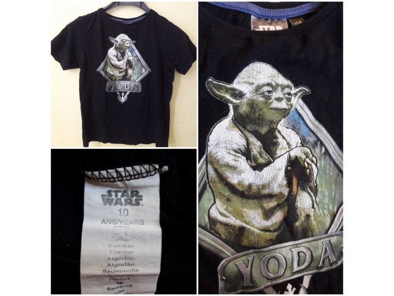 Star wars, Yoda crna majica,dečija, XS, originl