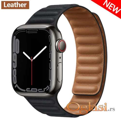 Kozni crni kais sa magnetnim kopcanjem Apple watch 38/40/41 42/44/45