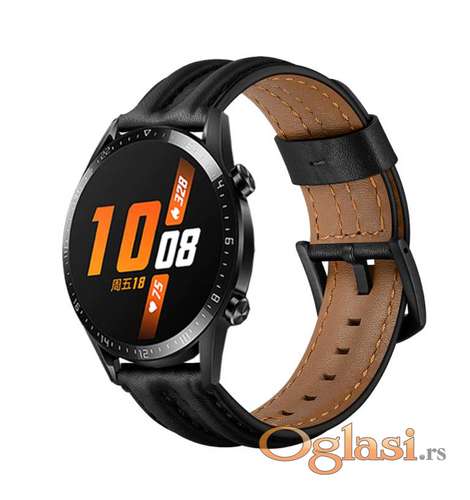 Kais kozni crni 22mm ( deblja koza ) Samsung,Huawei watch