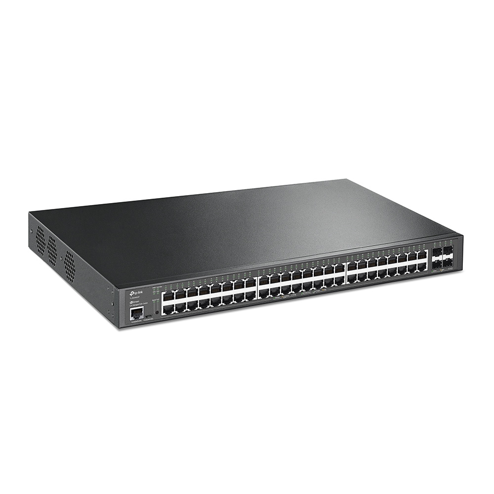 TP-Link TL-SG3452XP Omada PoE+ L3-lite upravljiv cloud svič 48 x 10/100/1000Mb/s PoE 802.3at/af do 500W + 4 x 10GbE SFP+, VLAN, SNMP, RMON, L2~L4 QoS, IGMP, ACL, Zero-Touch Provision, Web / iOS / ...