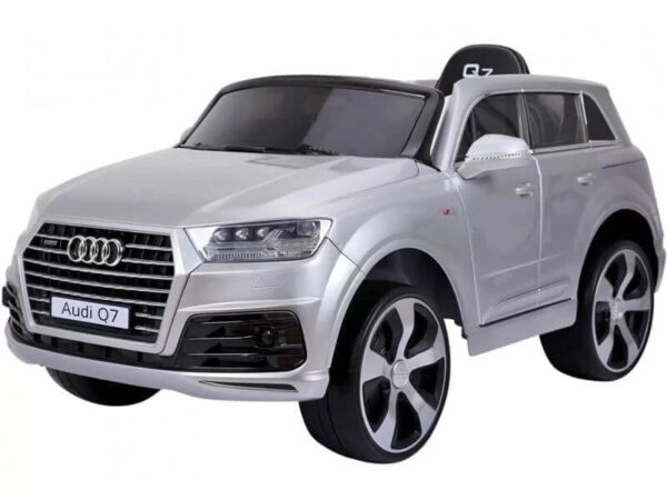 Auto za decu Audi Q7 LICENCIRANI sa mekim gumama i kožnim sedištem – sivi, BJJ2188