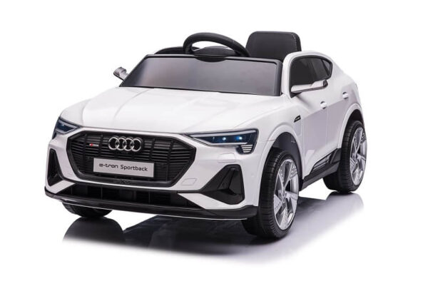 Auto za decu Audi E-Tron Sportback LICENCIRANI sa mekim gumama i kožnim sedištem – Beli, BJQ6688