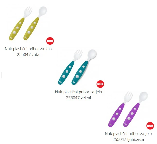 Plastična kašika i viljuška NUK 255047 - pribor za jelo za bebe