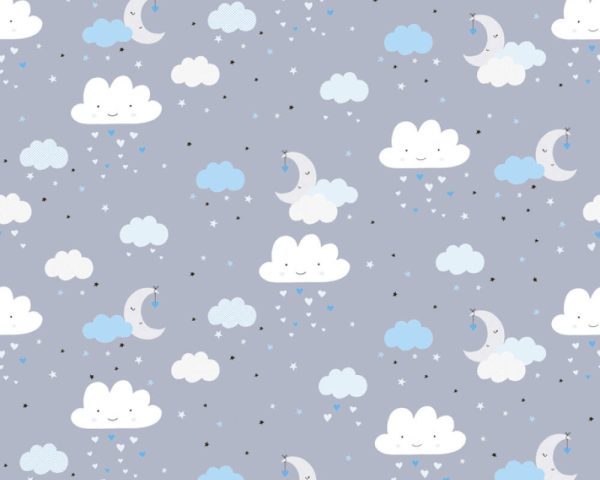 A.S. CRÉATION WALLPAPER «CHILD MOTIF, BLUE, COLORFUL, GREY» 381252