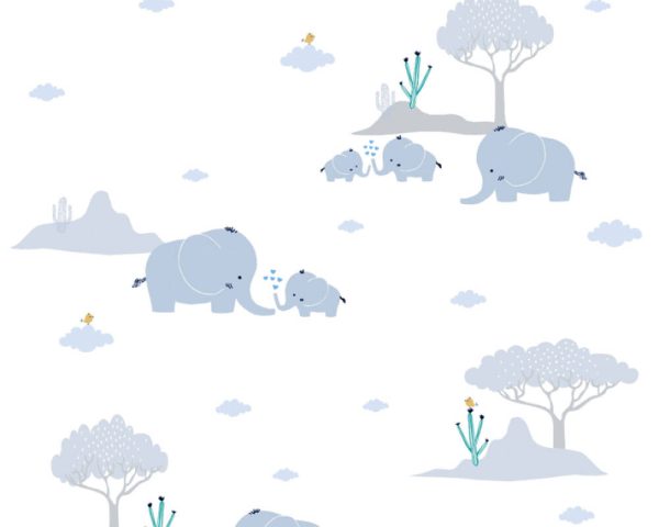 A.S. CRÉATION WALLPAPER «CHILD MOTIF, BLUE, GREY, WHITE» 381281