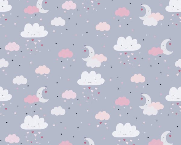 A.S. CRÉATION WALLPAPER «CHILD MOTIF, COLORFUL, GREY, PINK» 381251