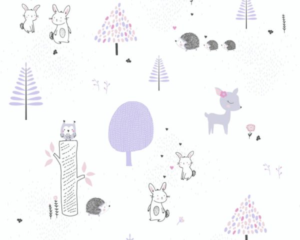 A.S. CRÉATION WALLPAPER «CHILD MOTIF, GREY, PURPLE, WHITE» 381171