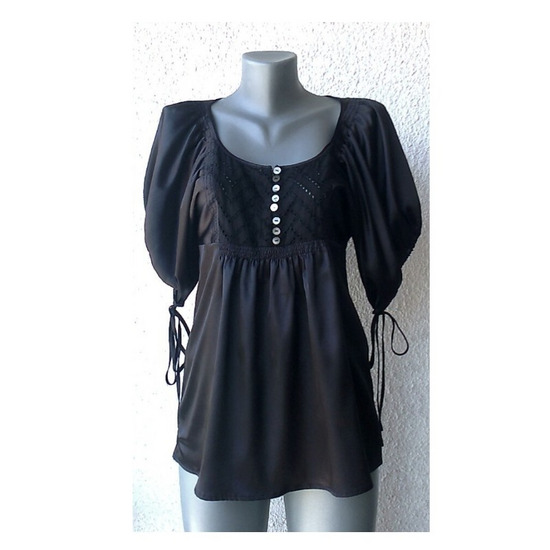 crna saten bluza tunika broj XS ili S GINA