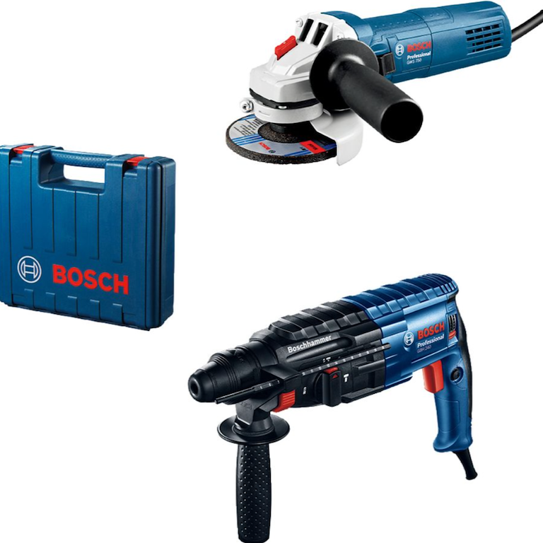 Bosch Elektro-pneumatski čekić GBH 240 + mala ugaona brusilica GWS 750-125, 0611272122