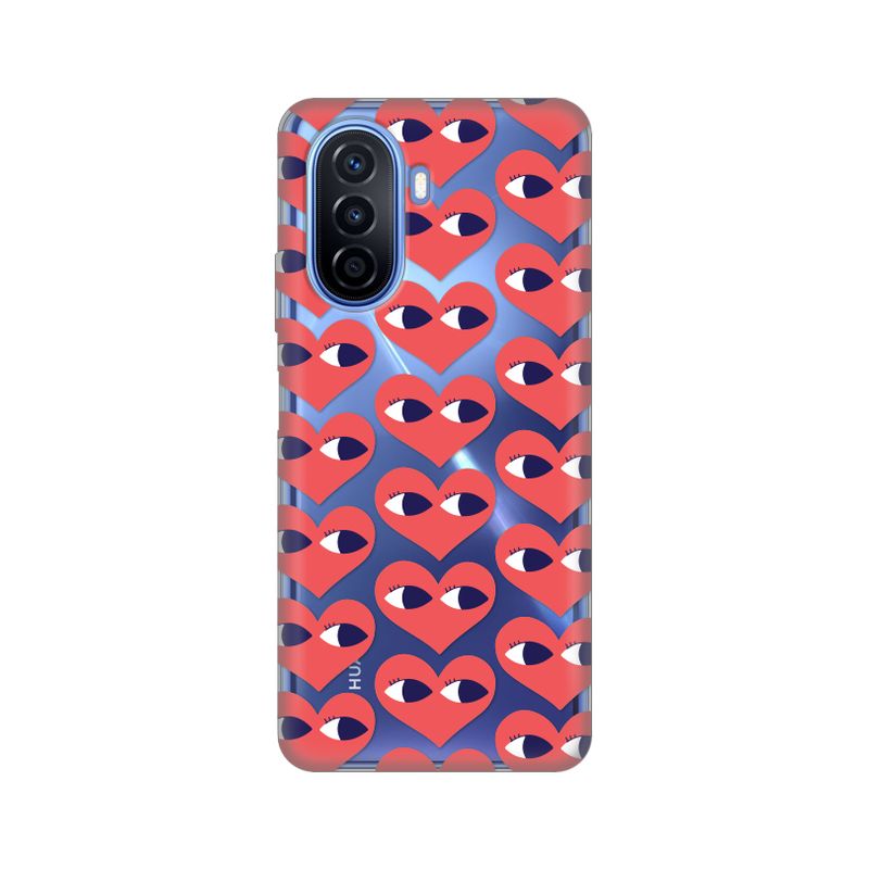 Maskica Silikonska Print Skin za Huawei Nova Y70/Y70 Plus Eye Heart Pattern