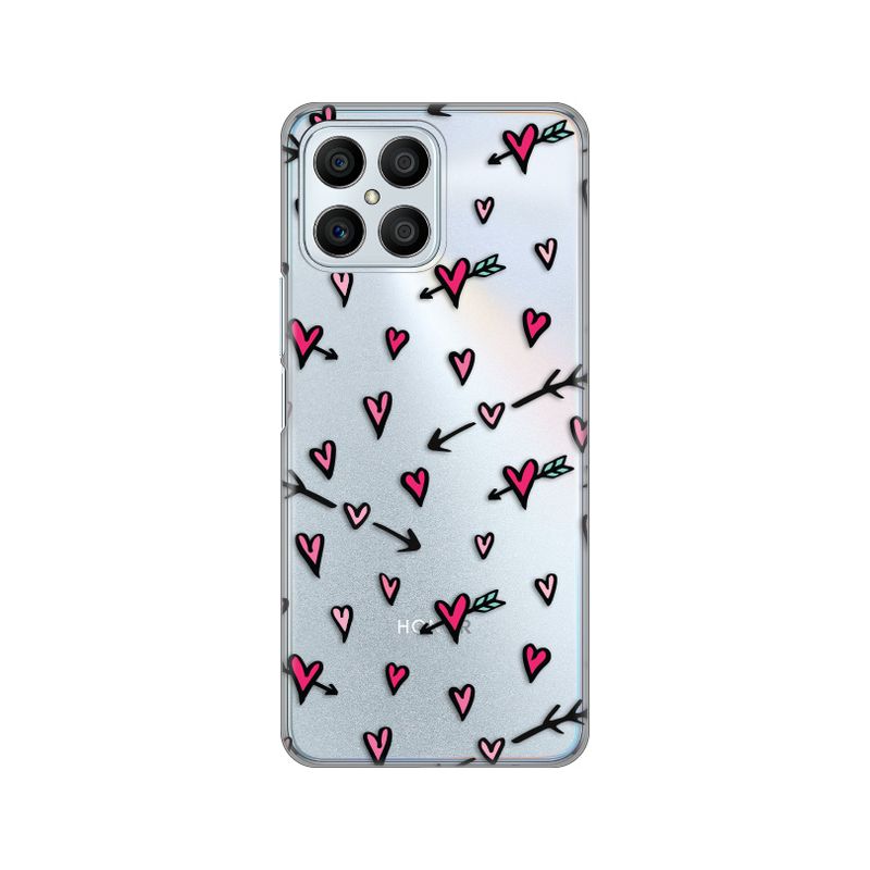 Maskica Silikonska Print Skin za Honor X8 Heart Pattern