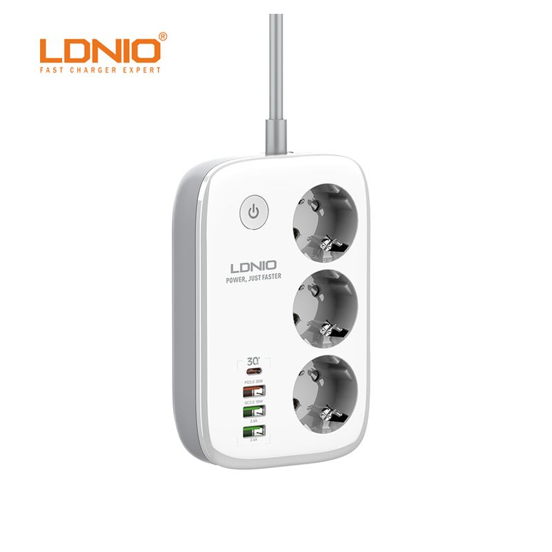 Produzni kabl LDNIO SEW3452 EU 3 uticnice + 2xUSB QC PD