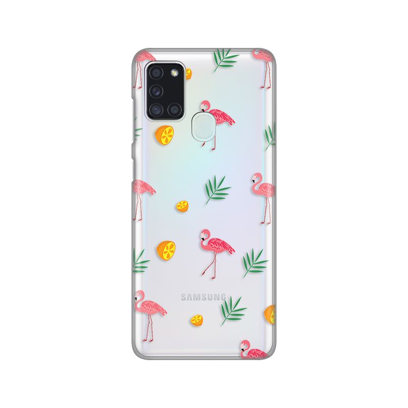 Maskica Silikonska Print Skin za Samsung A217F Galaxy A21s Flamingos