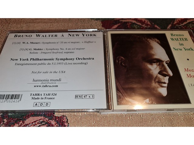 Bruno Walter in New York, Mozart / Mahler , ORIGINAL