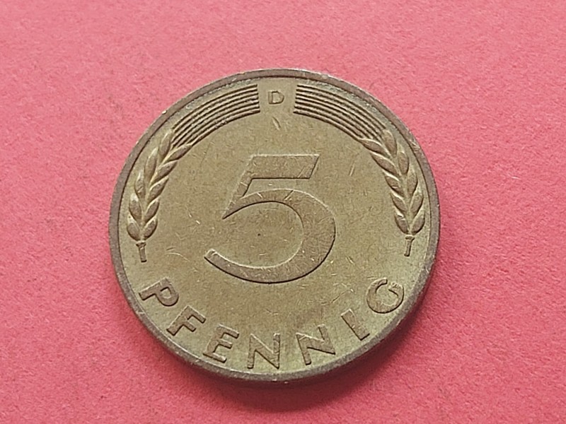 Nemačka - 5 pfennig 1970 god D