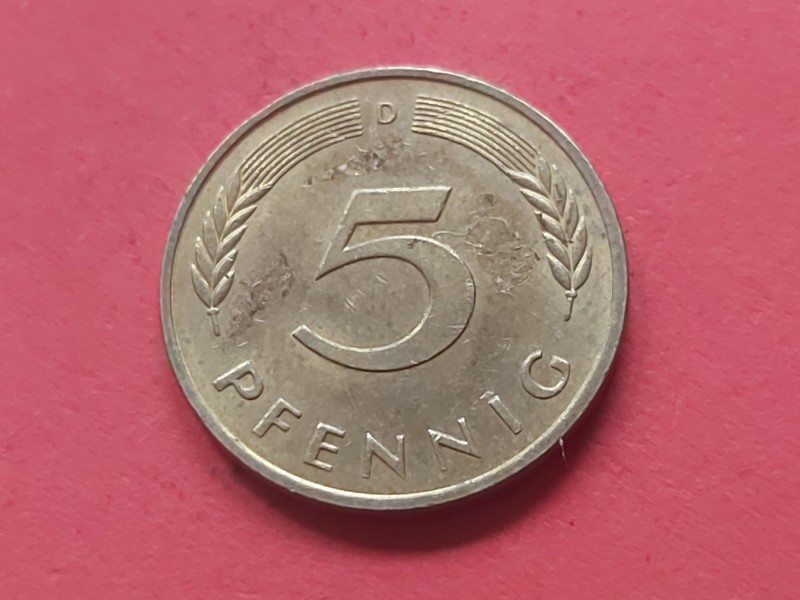 Nemačka - 5 pfennig 1989 god D