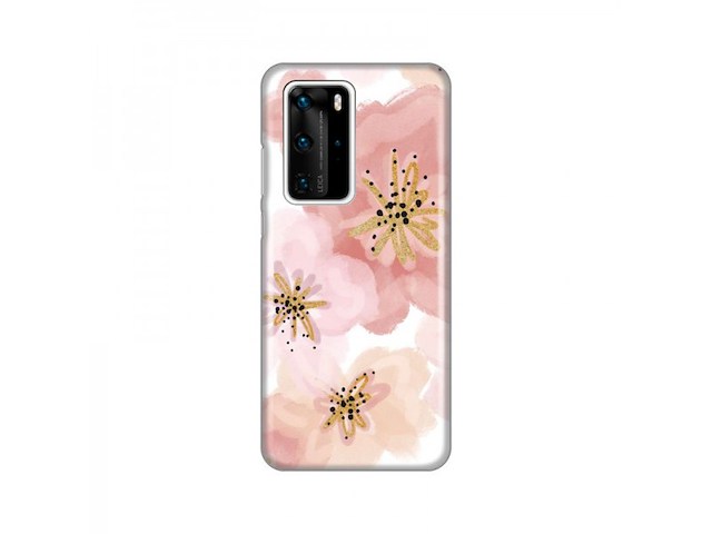 Maskica Silikonska Print za Huawei P40 Pro Rose and Gold Flower