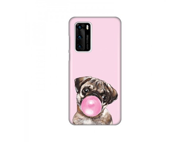 Maskica Silikonska Print za Huawei P40 Pink Dog Bubble