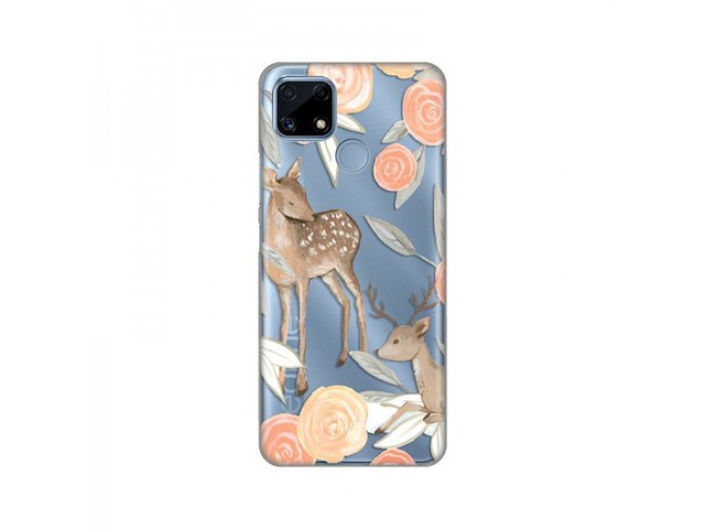 Maskica Silikonska Print Skin za Realme C25 Flower Deer