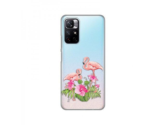 Maskica Silikonska Print Skin za Xiaomi Redmi Note 11T 5G/Poco M4 Pro 5G Flamingo