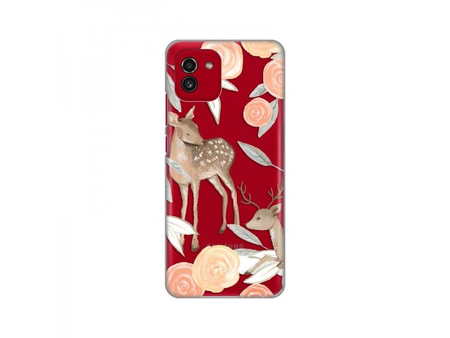 Maskica Silikonska Print Skin za Samsung A035G Galaxy A03 Flower Deer