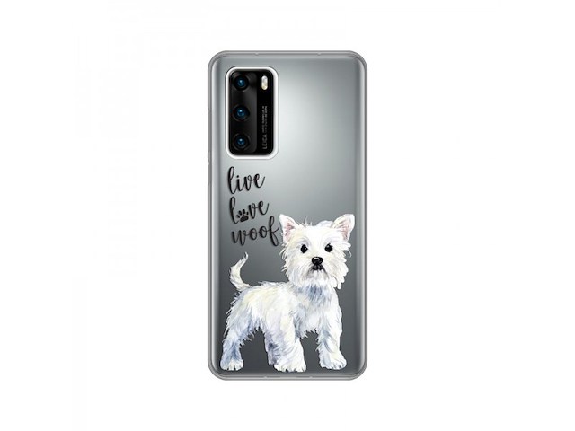 Maskica Silikonska Print Skin za Huawei P40 Love Woof