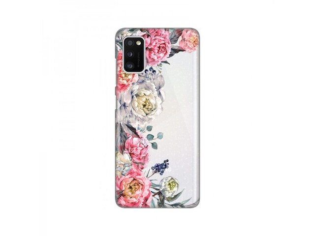 Maskica Silikonska Print Skin Diamond za Samung A415F Galaxy A41 Pink Peonies