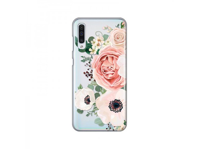 Maskica Silikonska Print Skin za Samsung A307F/A505F/A507F Galaxy A30s/A50/A50s Luxury Pink Flowers