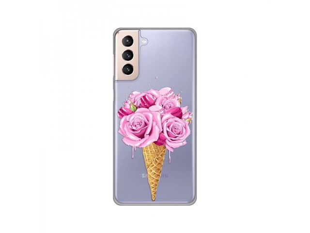 Maskica Silikonska Print Skin za Samsung G996B Galaxy S21 Plus Rose Cone