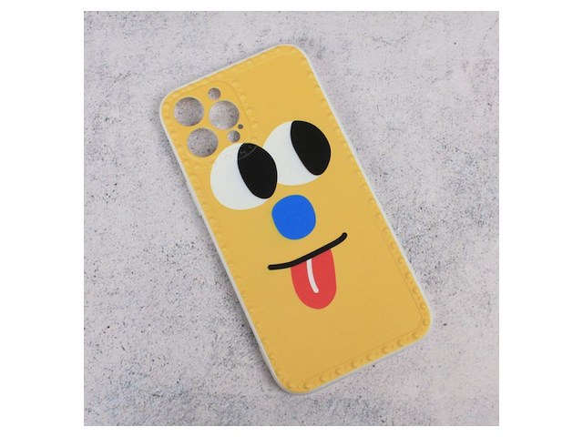 Maskica Smile face za iPhone 12 Pro Max 6.7 zuta