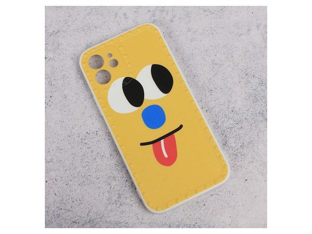 Maskica Smile face za iPhone 12 6.1 zuta