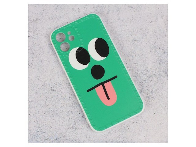 Maskica Smile face za iPhone 12 6.1 zelena