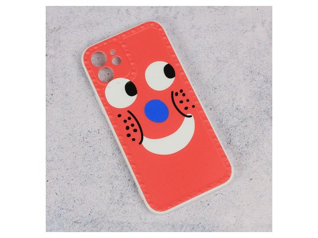 Maskica Smile face za iPhone 12 6.1 crvena